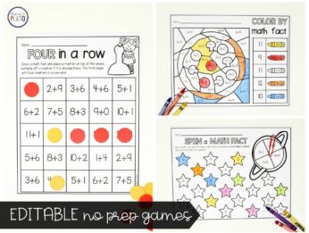 15 EDITABLE Math Fact Games - The Stem Laboratory