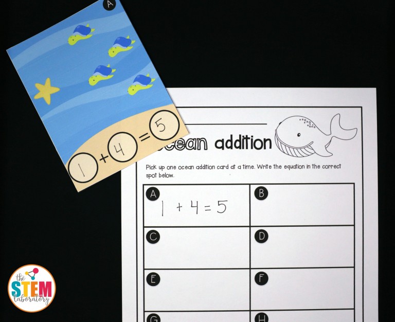 Ocean Write and Wipe Addition Cards - The Stem Laboratory
