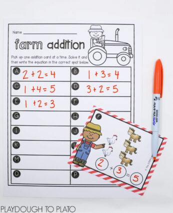 Farm Addition Cards - The Stem Laboratory