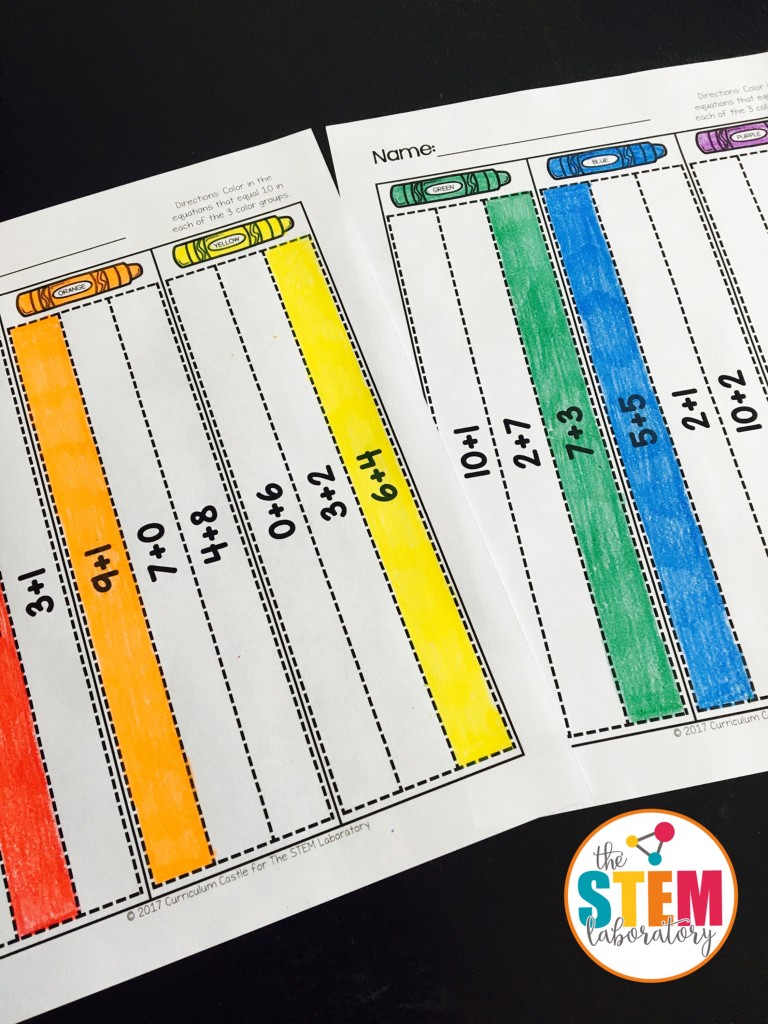 Rainbow to 10 Math Craftivity - The Stem Laboratory