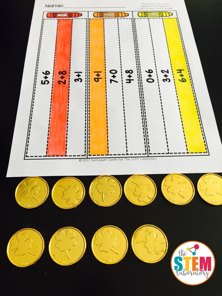 Rainbow to 10 Math Craftivity - The Stem Laboratory