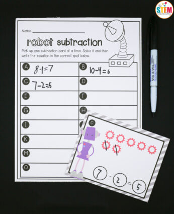 Robot Subtraction Cards - The Stem Laboratory