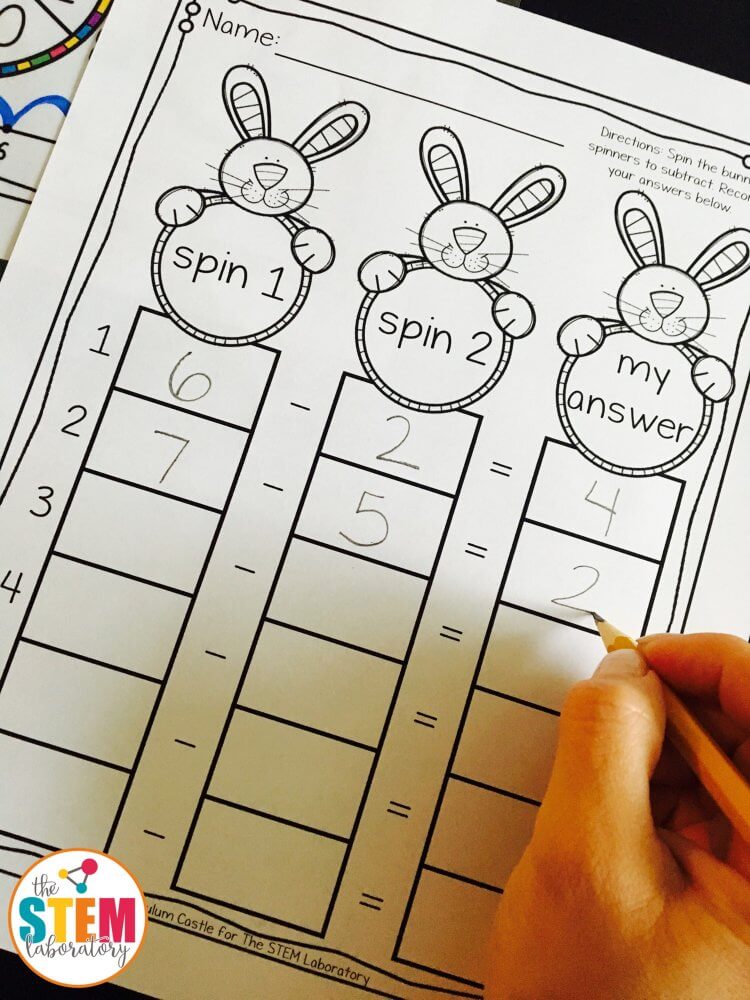 Bunny Spin and Subtract Game - The Stem Laboratory