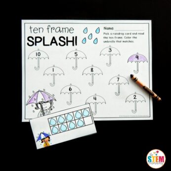 Raindrop Ten Frame Counting Activity - The Stem Laboratory