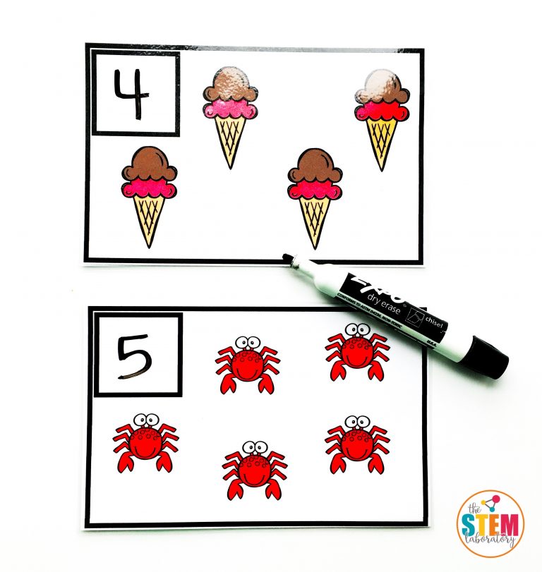 Summer Counting Cards - The Stem Laboratory