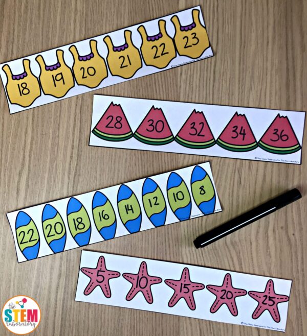 Summer Skip Counting Cards - The Stem Laboratory