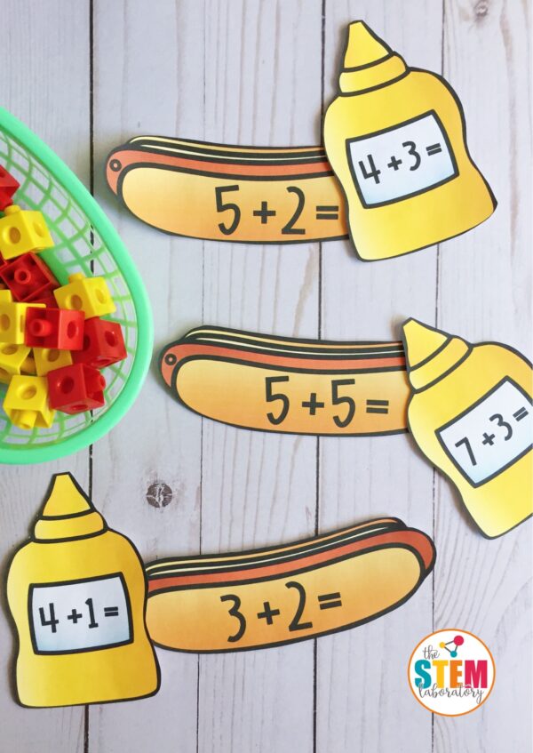 Hot Dog Addition Cards - The Stem Laboratory