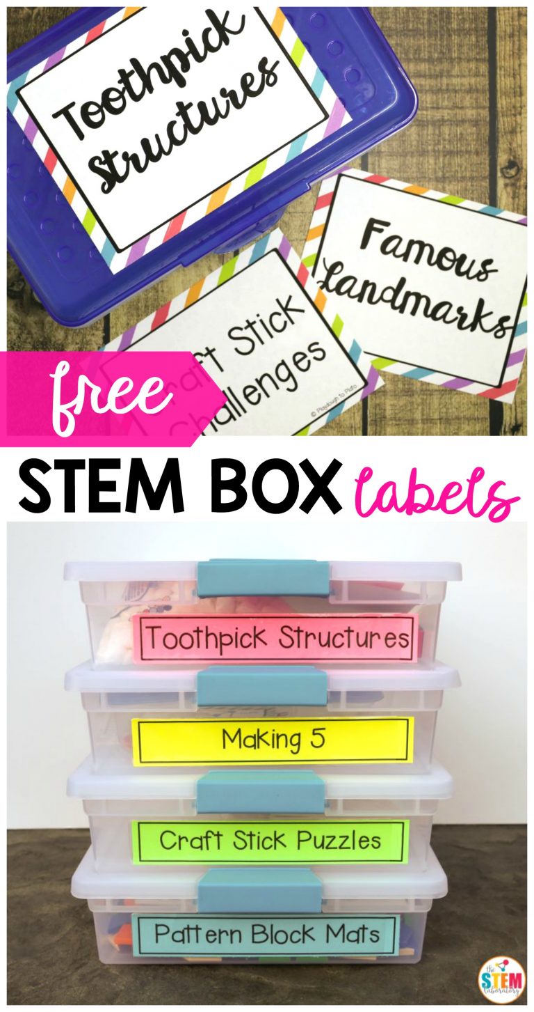 Free editable STEM box labels - The Stem Laboratory