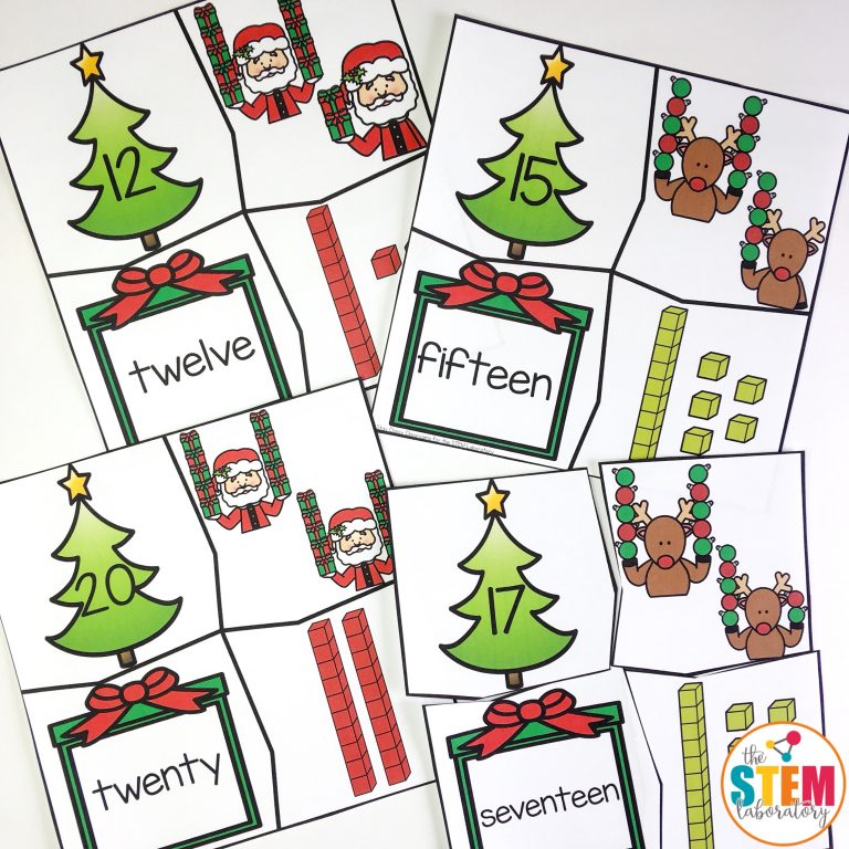 Christmas Teen Number Puzzles - The Stem Laboratory