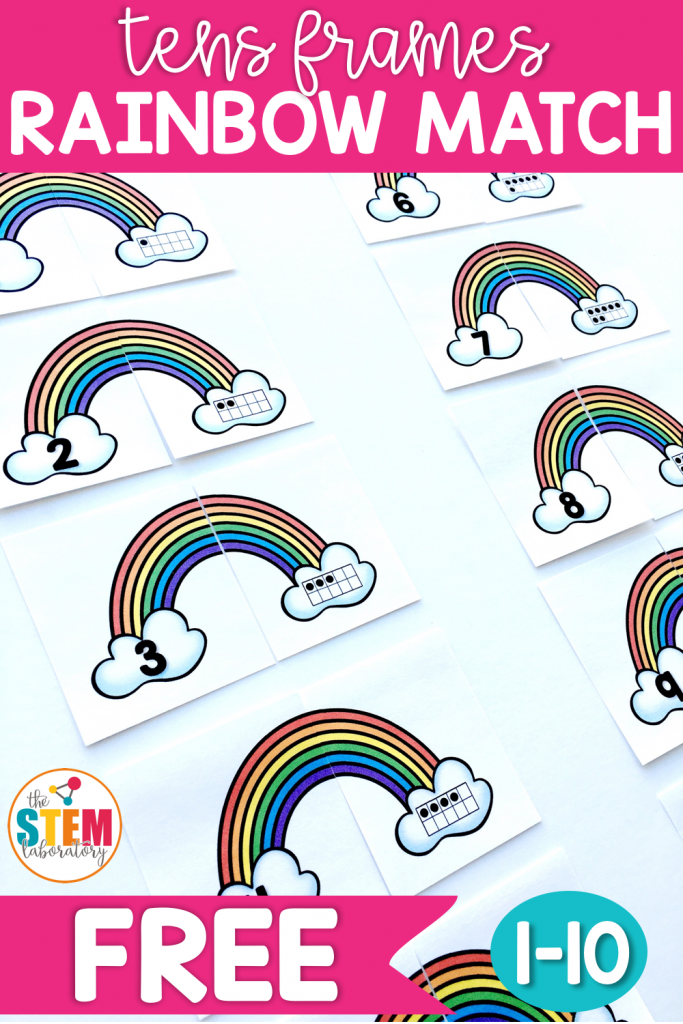 PIN Rainbow Tens Frame Match Up - The Stem Laboratory