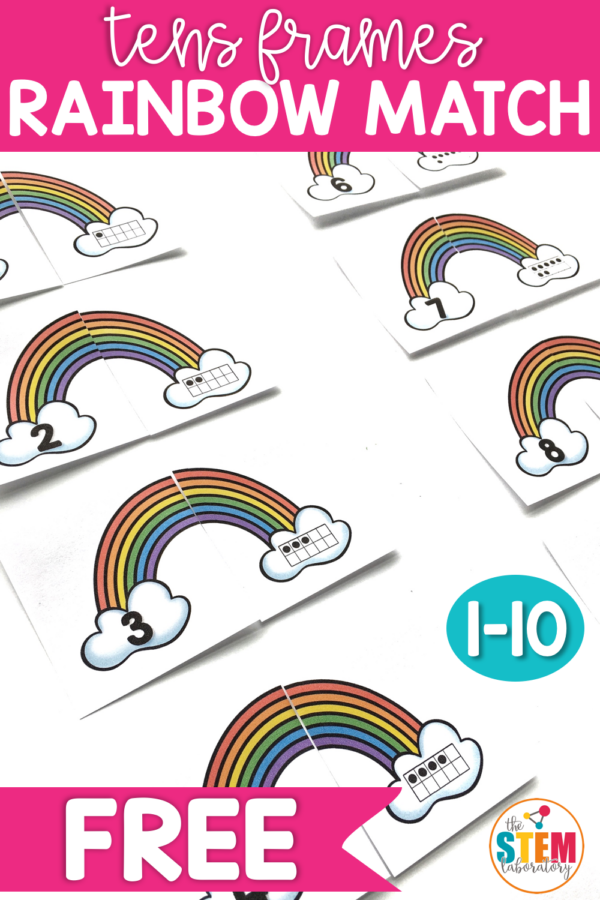 PIN Rainbow Tens Frame Match Up - The Stem Laboratory