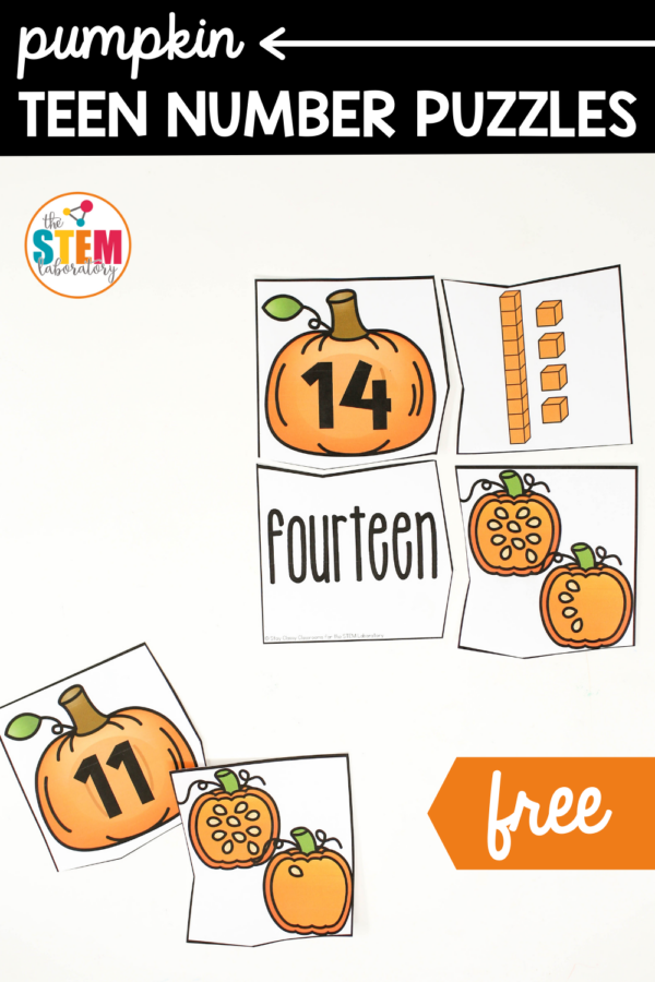 Pumpkin Teen Number Puzzles - The Stem Laboratory