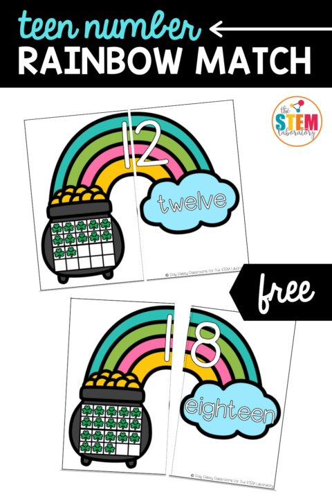 Teen Number Rainbow Match - The Stem Laboratory