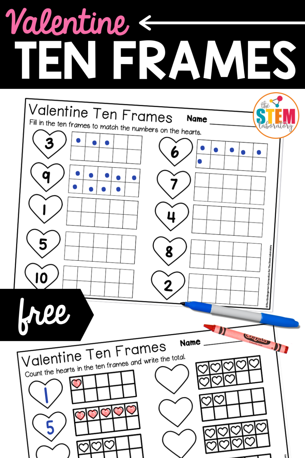Valentine Ten Frames - The Stem Laboratory