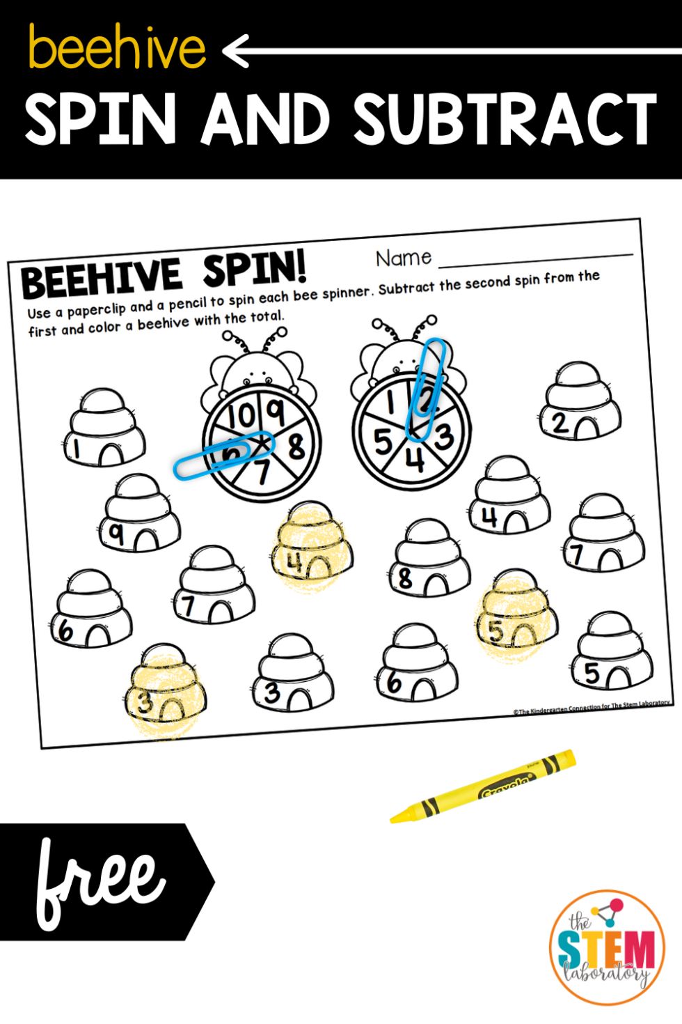 Beehive Spin and Subtract Game - The Stem Laboratory