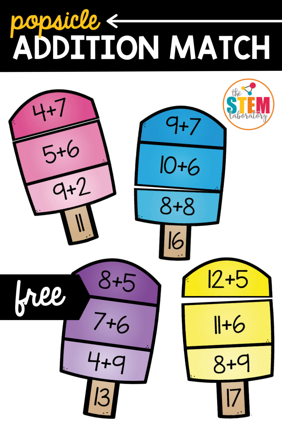 Popsicle Addition Match - The Stem Laboratory