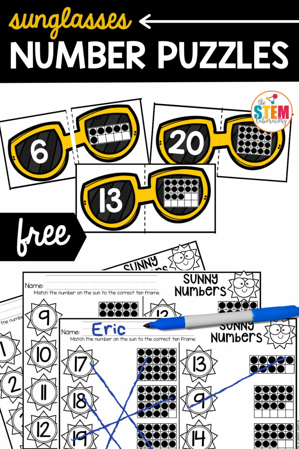 Sunglasses Number Puzzles - The Stem Laboratory