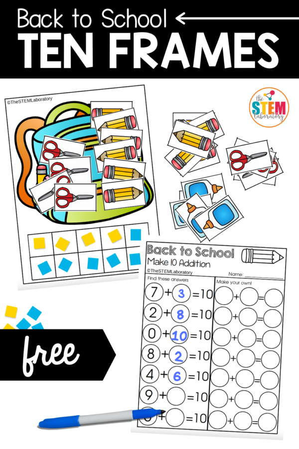 Back to School Ten Frames - The Stem Laboratory